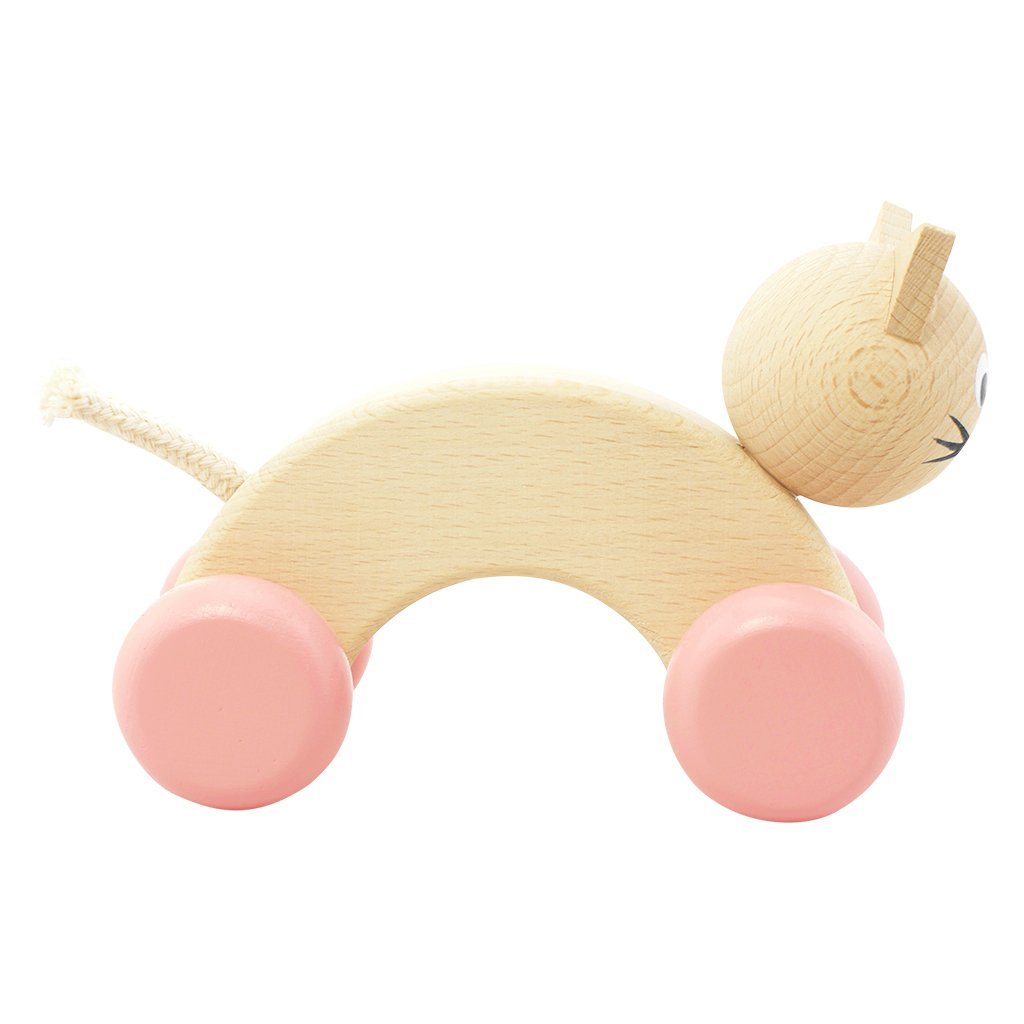 Lilly Wooden Push Along Cat Toy | Baby Shower Gifts Petit Luxe Bebe